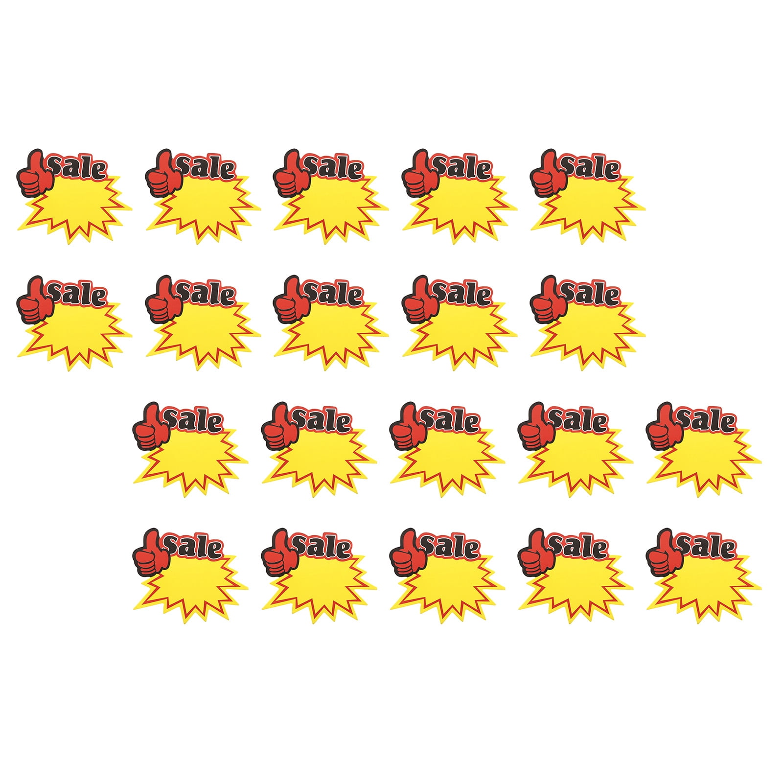 Uxcell 200pcs Retail Star Burst Signs 3.5"x2.8" for Store, Yellow(Style ...