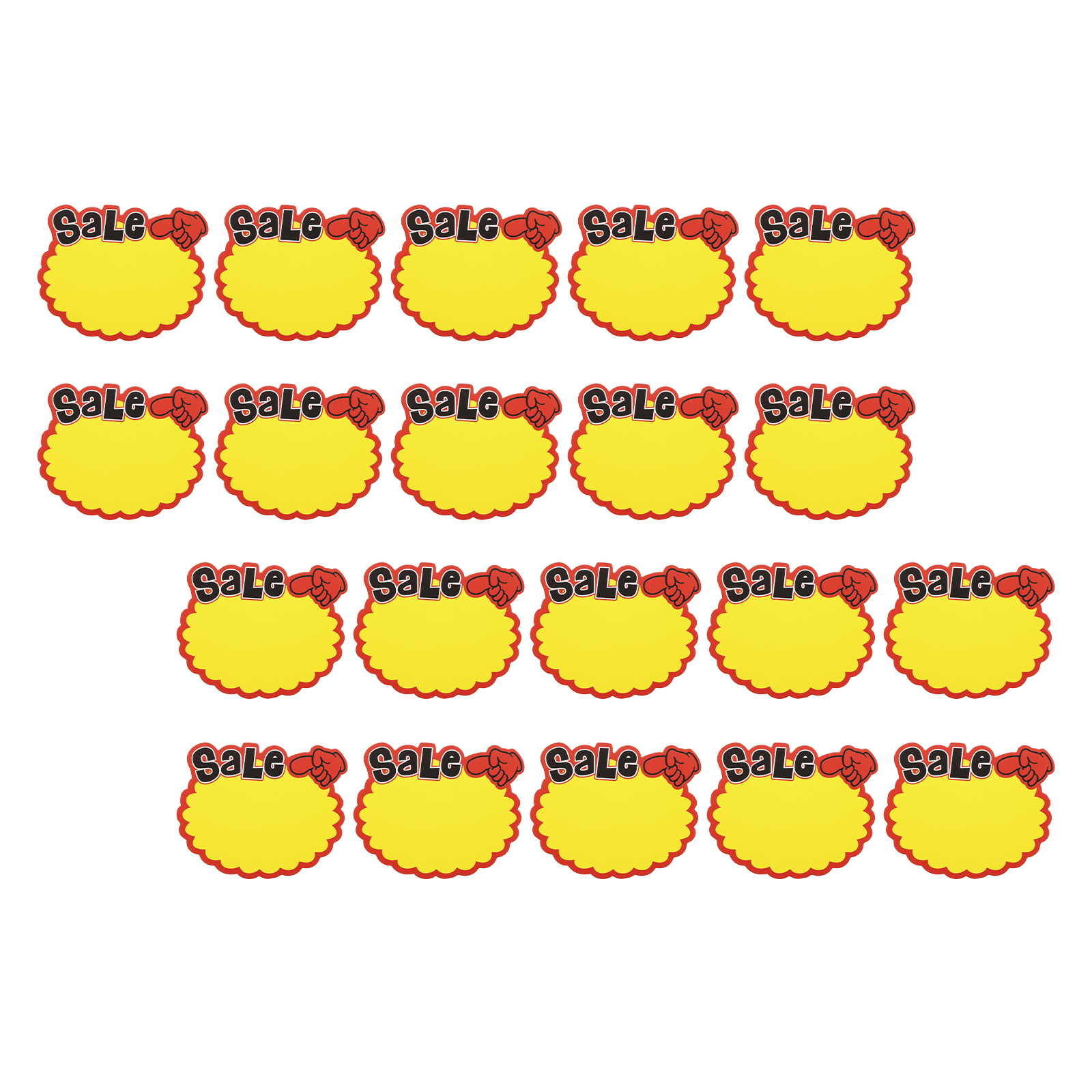 Uxcell 200pcs Retail Star Burst Signs 3.5"x2.8" for Store, Yellow(Style ...