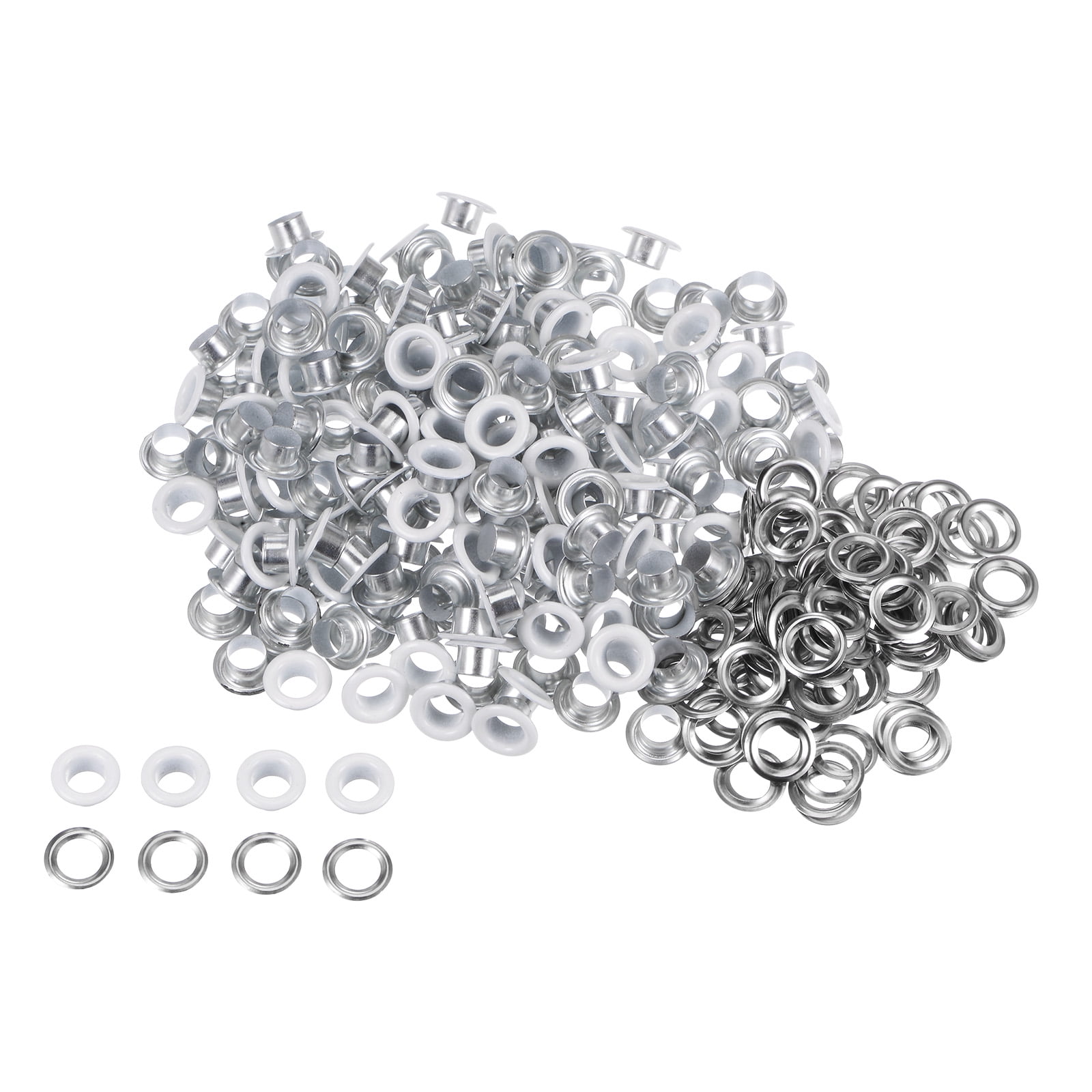 Uxcell 200set Grommets Kit Metal Eyelets 6mm 1/5" Hole Tiny Grommet for ...
