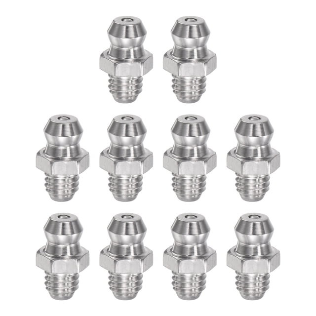 Uxcell 201 Stainless Steel Straight Hydraulic Grease Fitting M6 x 1mm ...