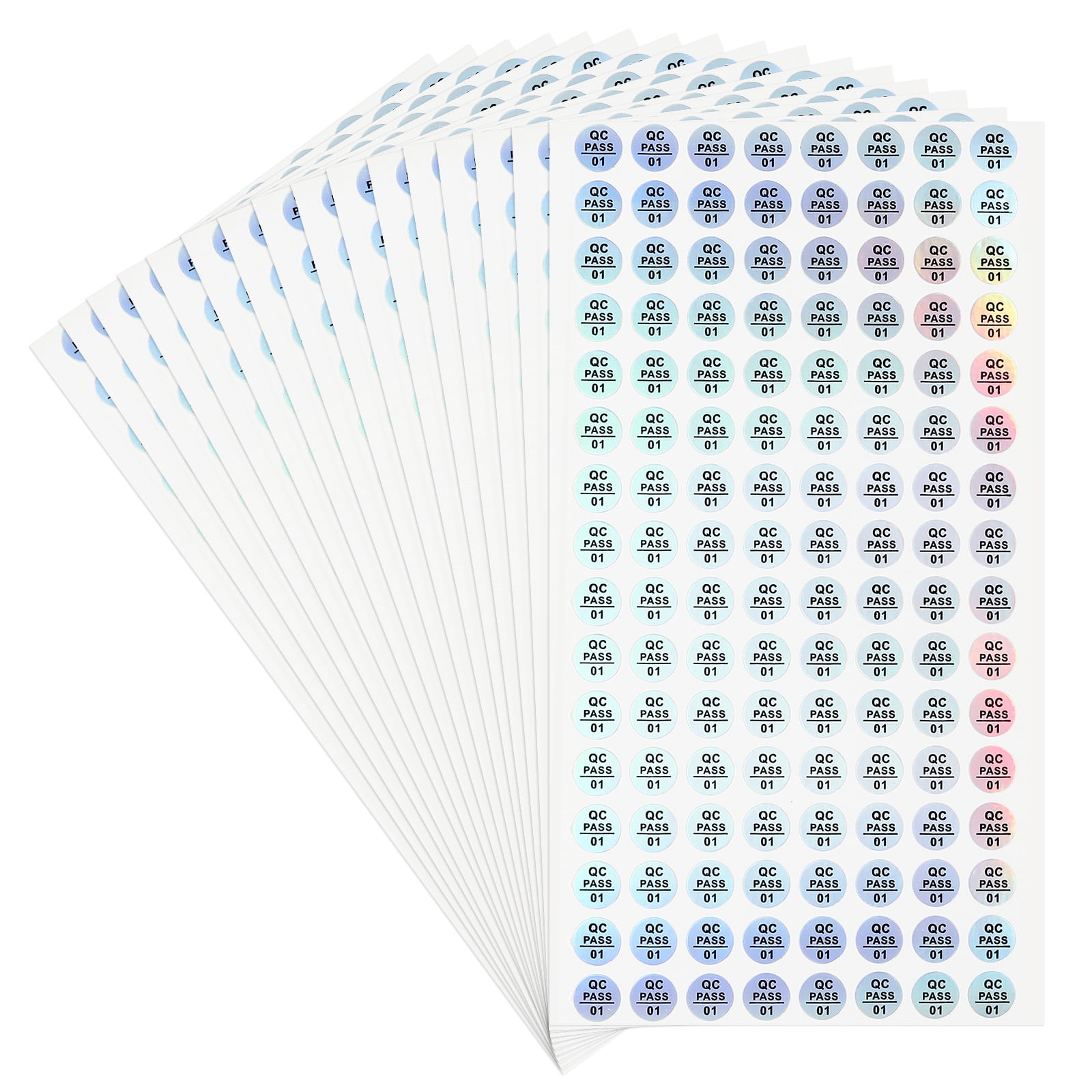 Uxcell 2048Pcs QC Pass 01 Stickers, 0.4 Inch Adhesive Inventory Quality ...