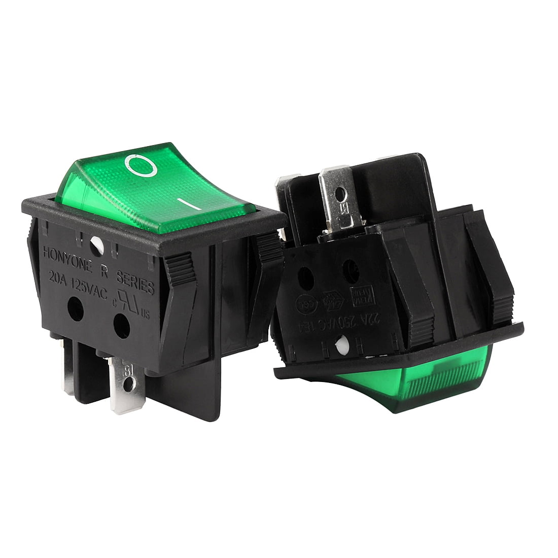 Uxcell 20A/125V 22A/250V DPST 4P NO/OFF Boat Rocker Switch UL Listed ...