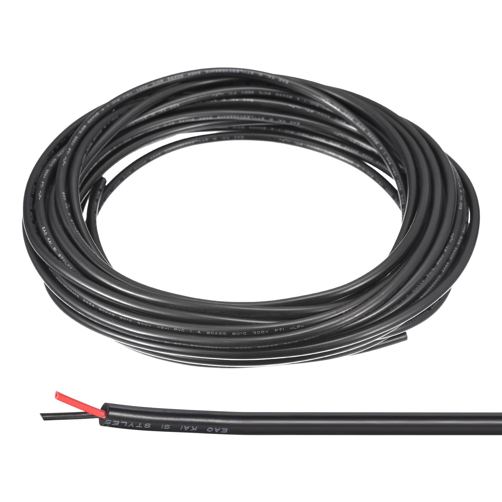 Uxcell 20AWG Electrical Wire 2 Conductors UL2464 Tinned Copper 16.4Ft ...