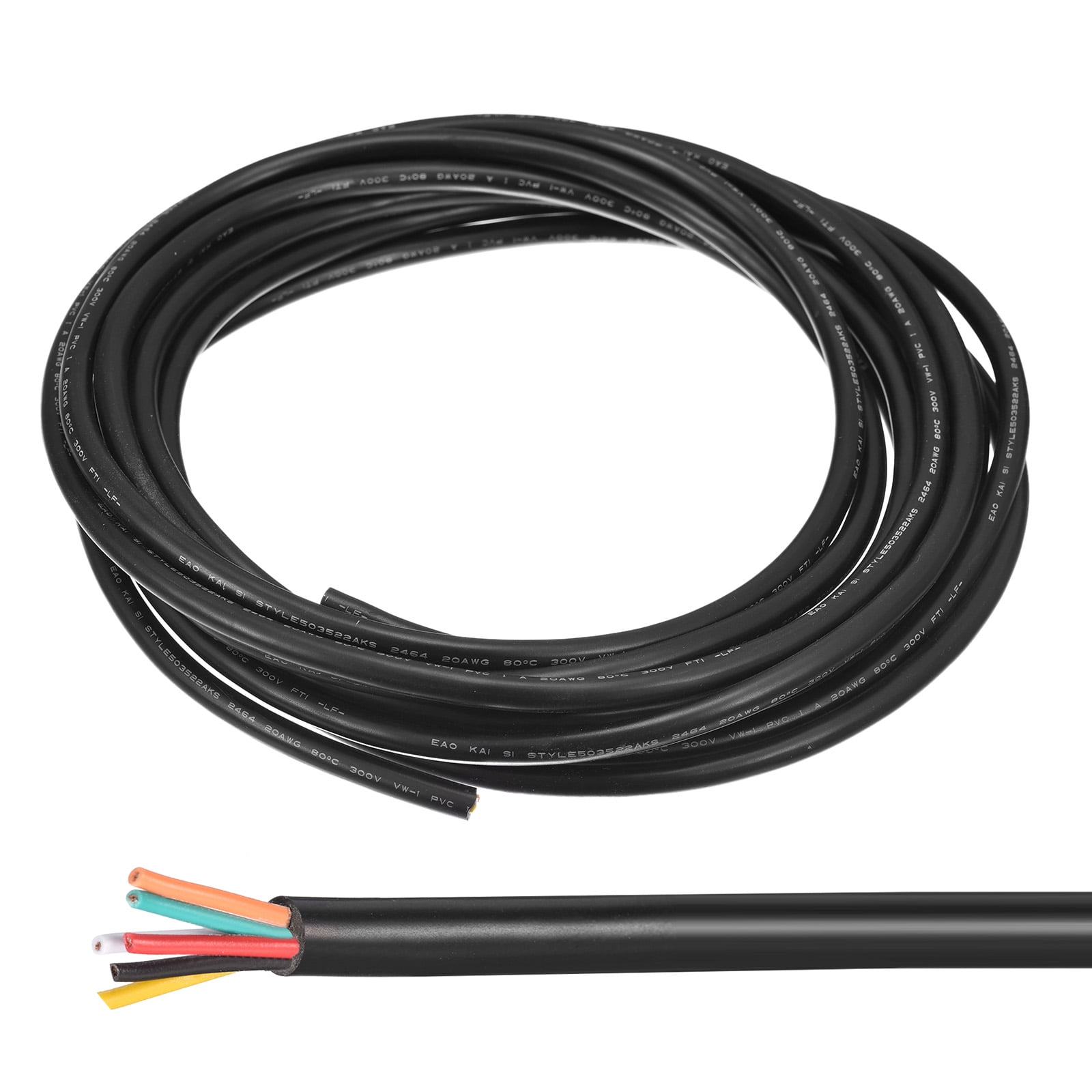 Uxcell 20AWG Electrical Wire 6 Conductors UL2464 Tinned Copper 9.8Ft ...