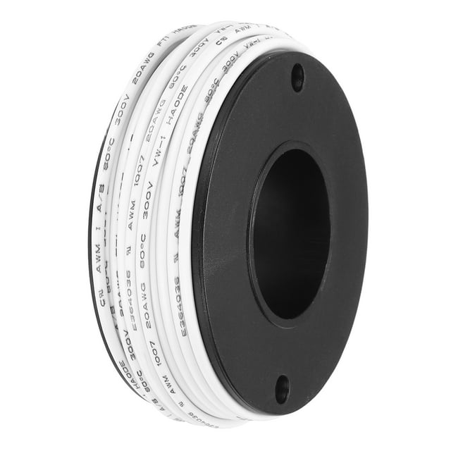 Uxcell 20AWG Stranded PVC Hookup Wire 10M/33ft White, Electrical UL1007 ...