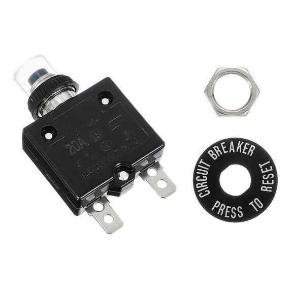Uxcell 20Amp Push Button Circuit Breaker, 125/250V AC 50V DC Manual ...