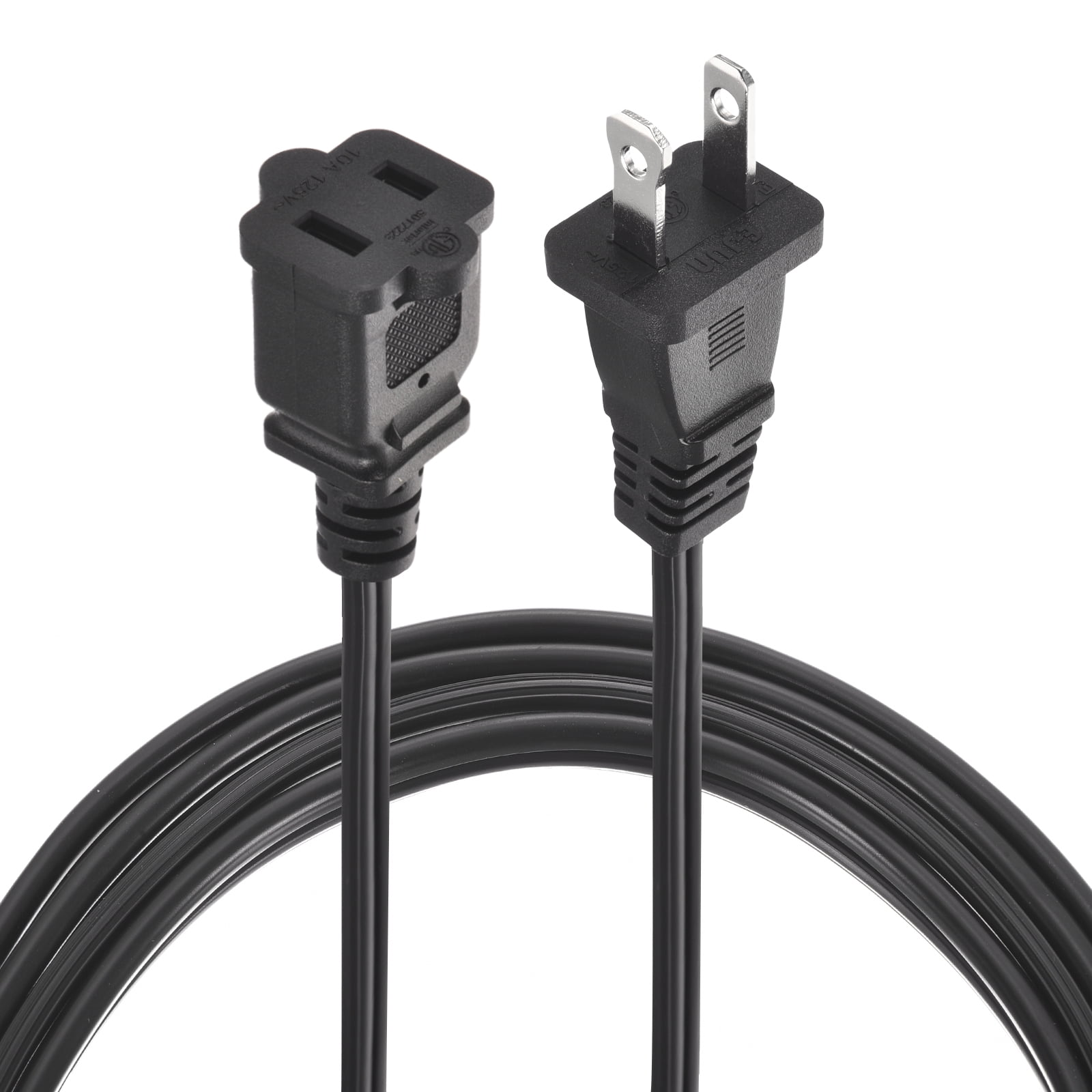 Uxcell 20Ft Extension Cord, SPT-2 18AWG ETL Listed 5 Pack Black Indoor ...