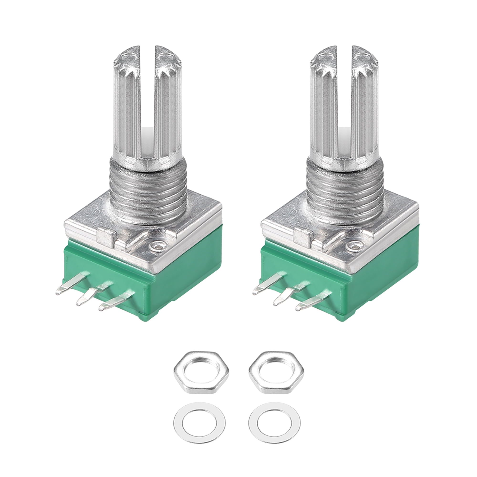 Uxcell 20K Ohm Variable Resistors Single Rotary Carbon Film Taper ...