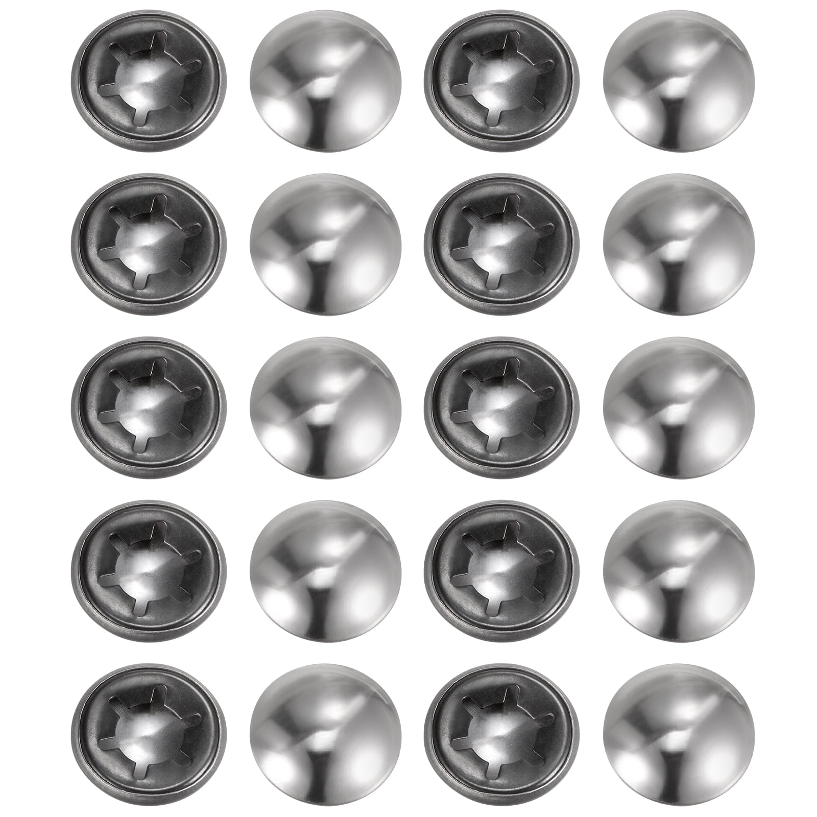 Uxcell 20PCS 65Mn Steel Push on Push Nut Caps 0.47 Inch Axle Push Nut ...