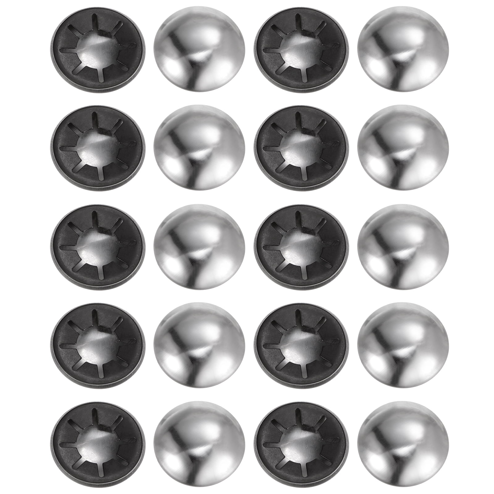 Uxcell 20PCS 65Mn Steel Push on Push Nut Caps 0.63 Inch Axle Push Nut ...