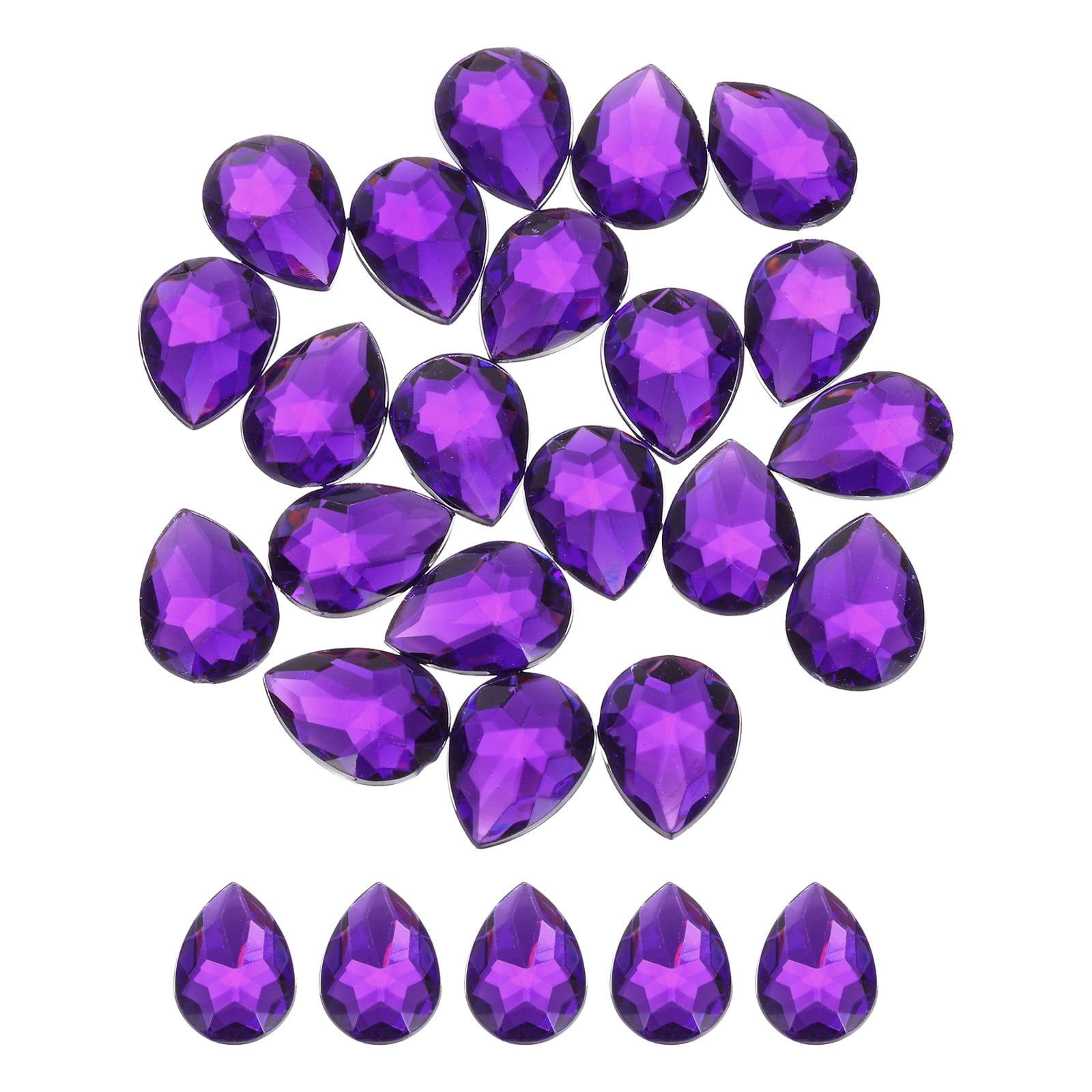 Uxcell 20PCS Flat Back Acrylic Teardrop Gems 18x25mm Artificial ...