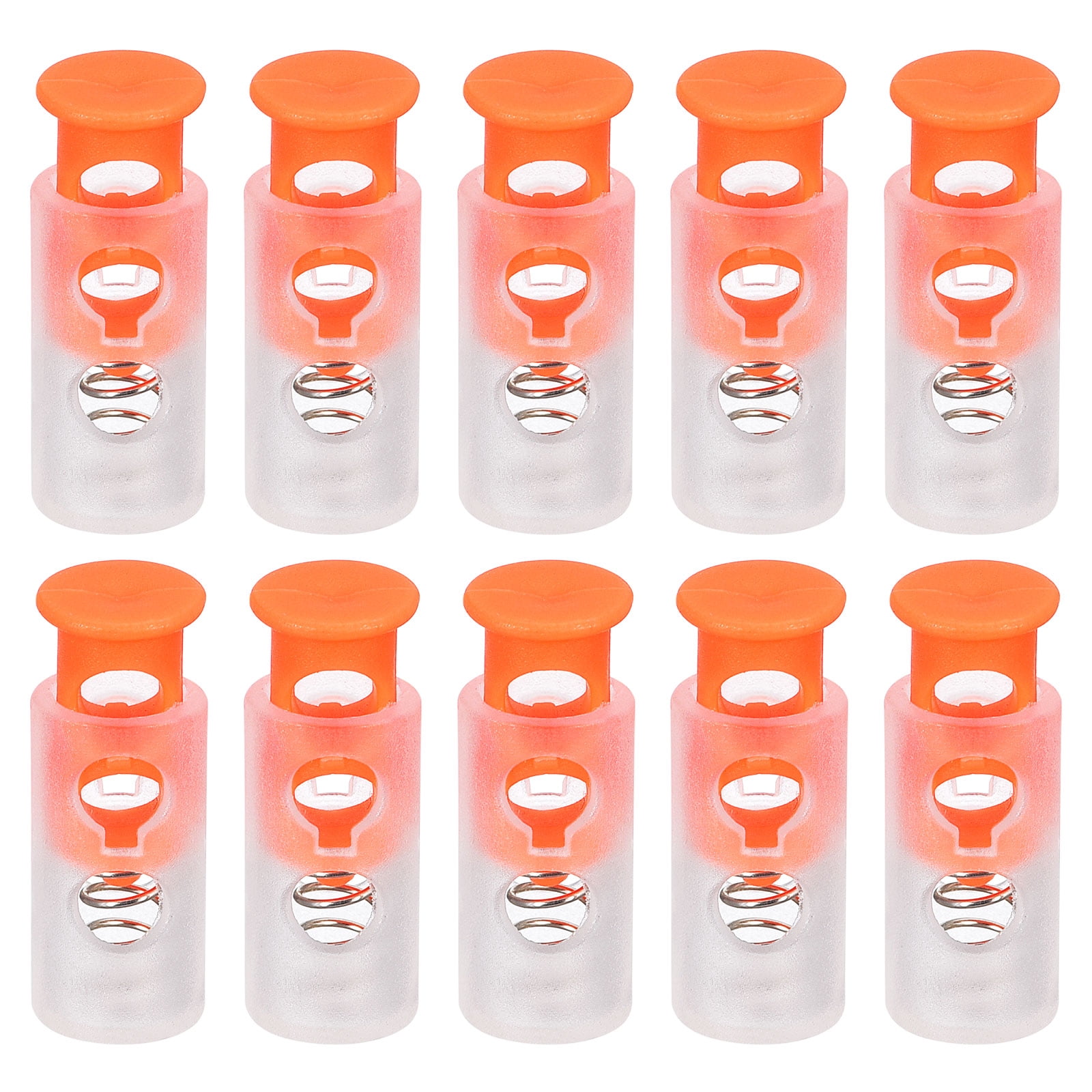 Uxcell 20Pack 4mm Cord Lock Plastic Double Hole Spring Toggle Stoppers ...