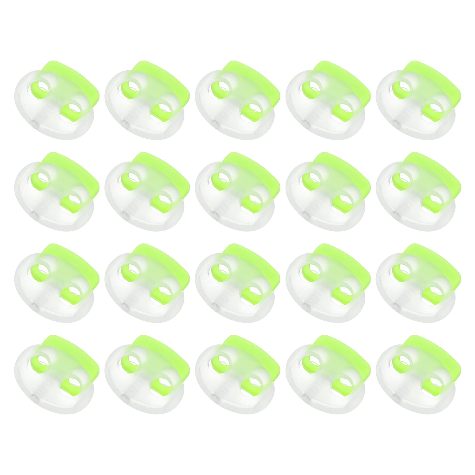 Uxcell 20Pack 5mm Plastic Cord Locks Double Hole Spring Toggle Stopper ...