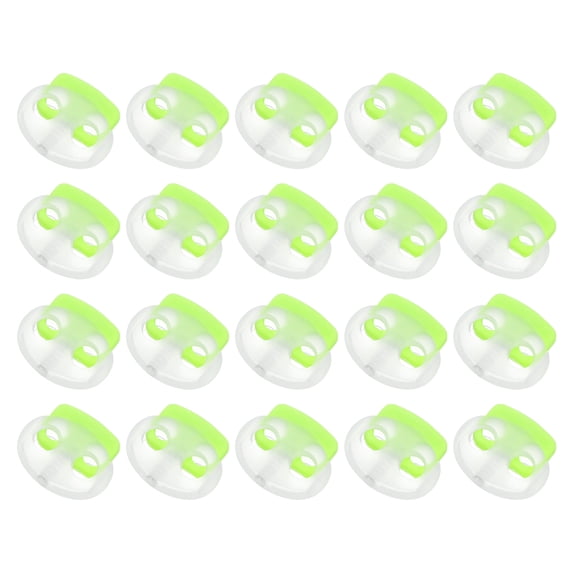 Uxcell 20Pack 5mm Plastic Cord Locks Double Hole Spring Toggle Stopper ...