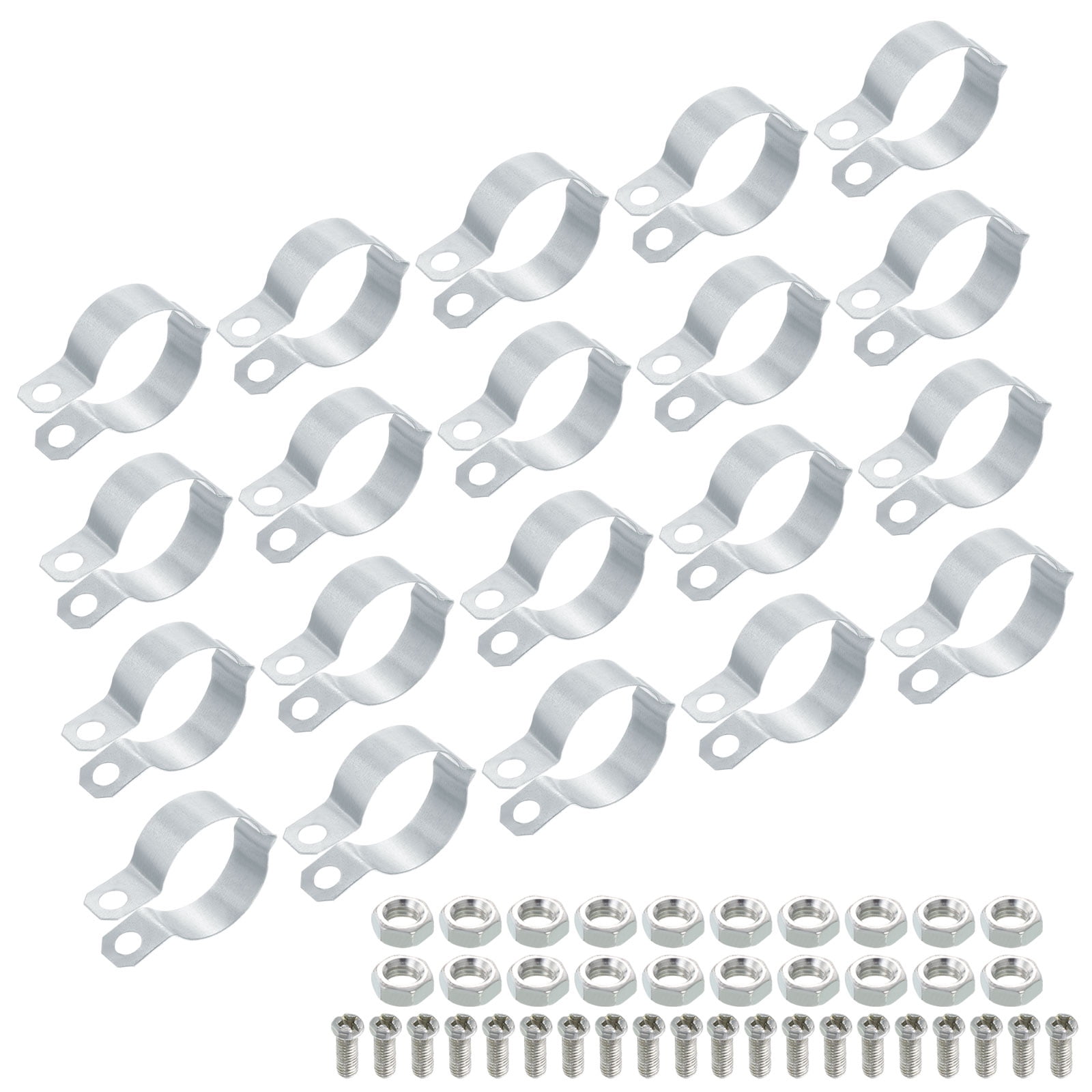 Uxcell 20Pack Pipe Clamps Rigid Bracket Pipe Strap Clamp Pipe Support ...