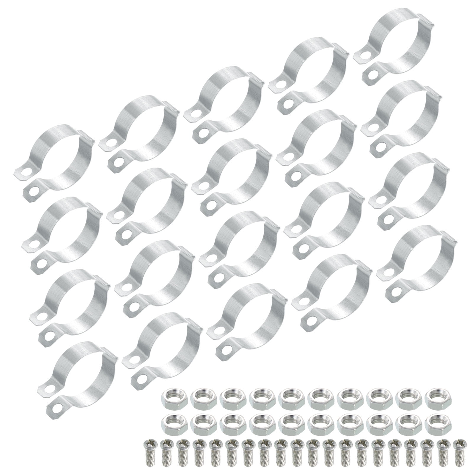 Uxcell 20Pack Pipe Clamps Rigid Bracket Pipe Strap Clamp Pipe Support ...