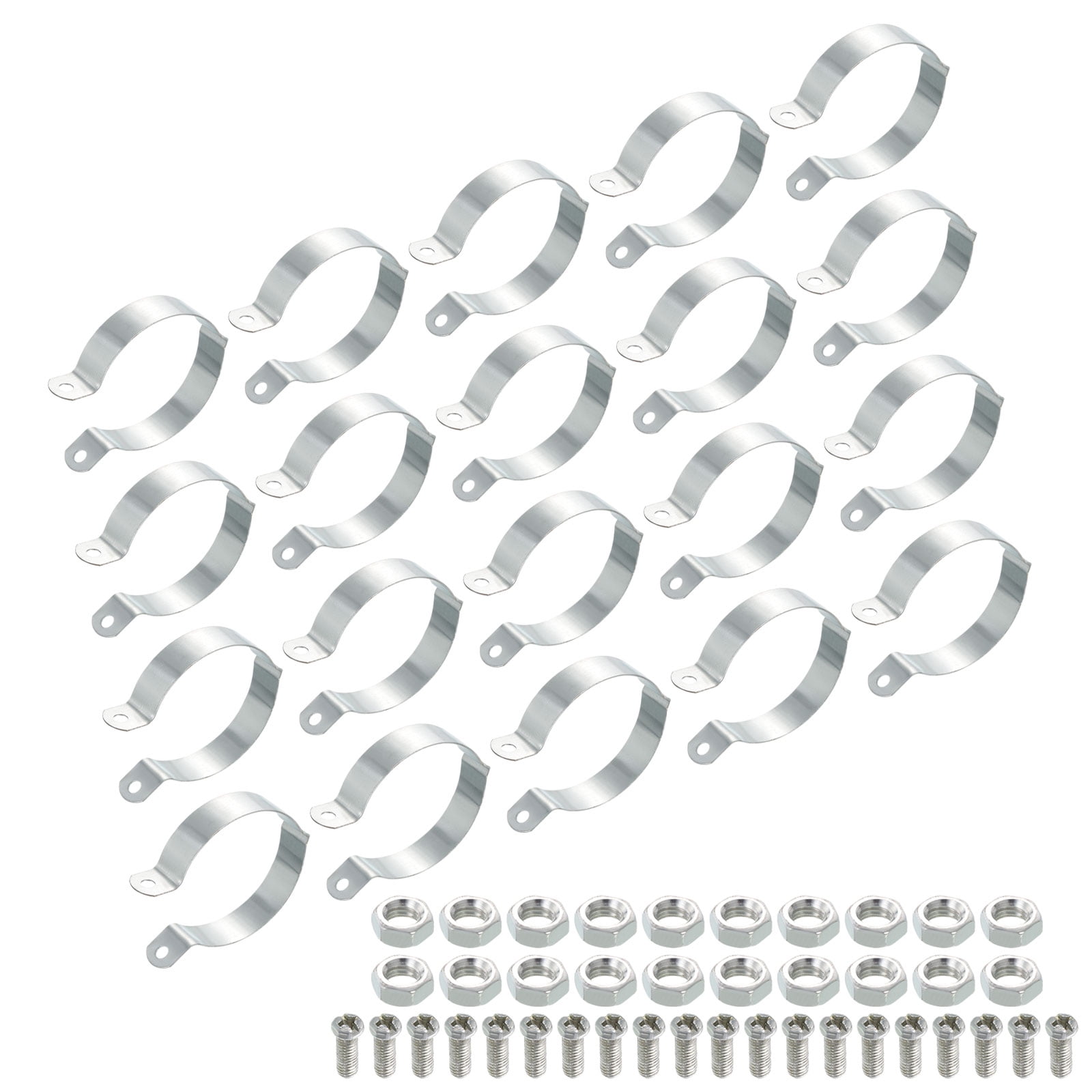 Uxcell 20Pack Pipe Clamps Rigid Bracket Pipe Strap Clamp Pipe Support ...
