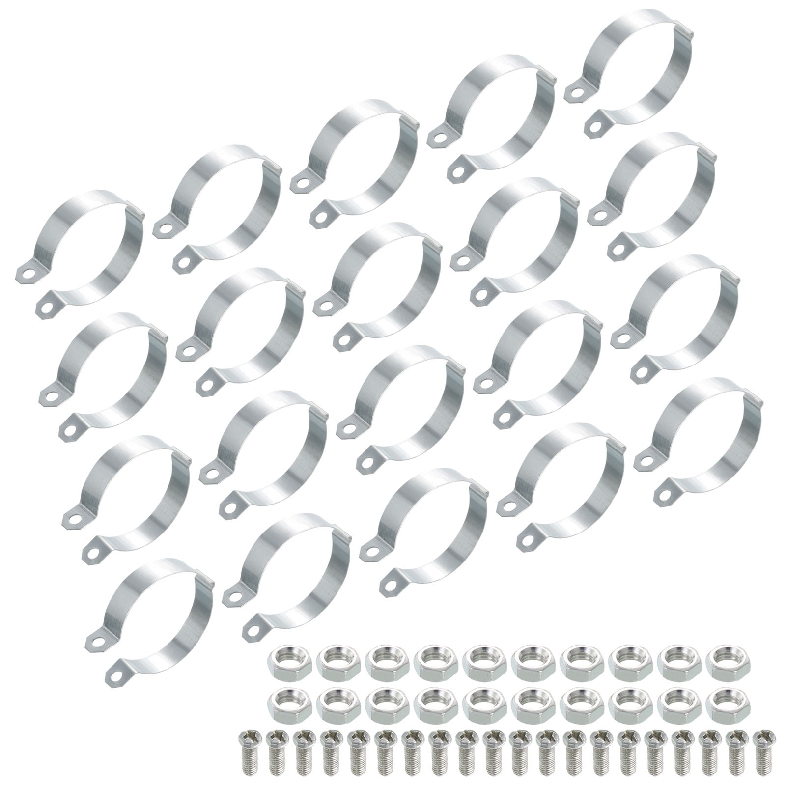 Uxcell 20Pack Pipe Clamps Rigid Bracket Pipe Strap Clamp Pipe Support ...