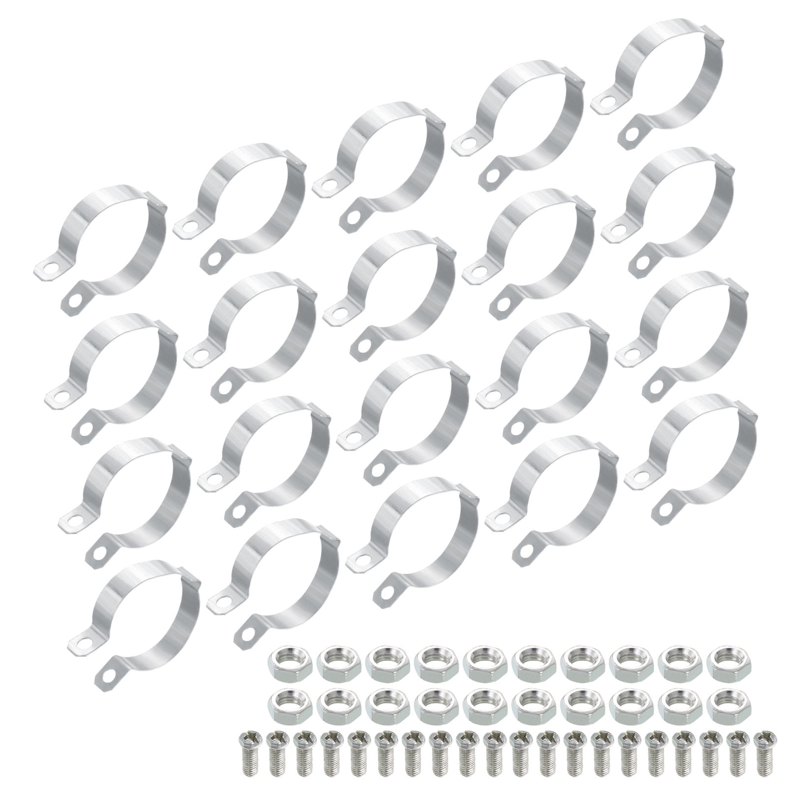 Uxcell 20Pack Pipe Clamps Rigid Bracket Pipe Strap Clamp Pipe Support ...