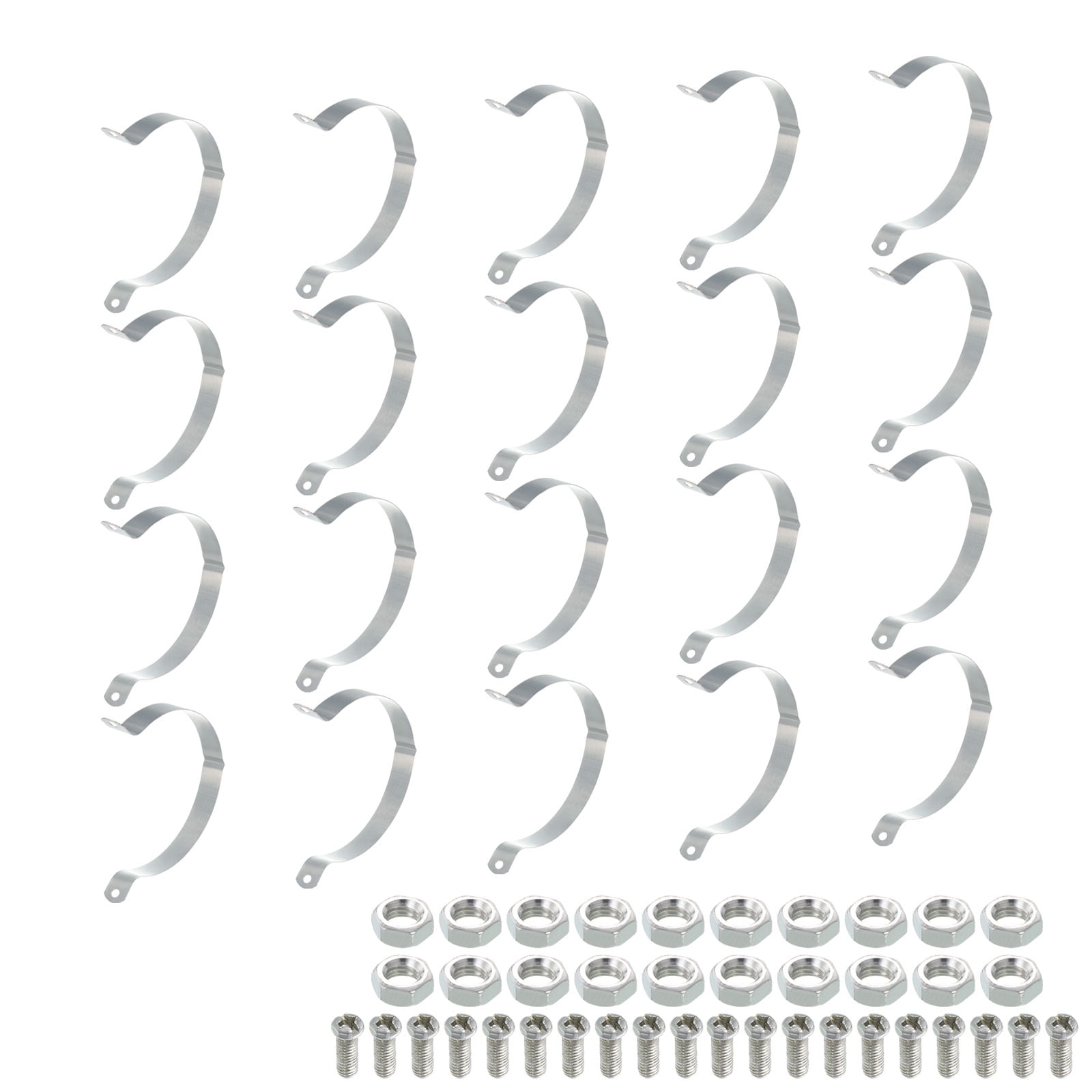 Uxcell 20Pack Pipe Clamps Rigid Bracket Pipe Strap Clamp Pipe Support ...