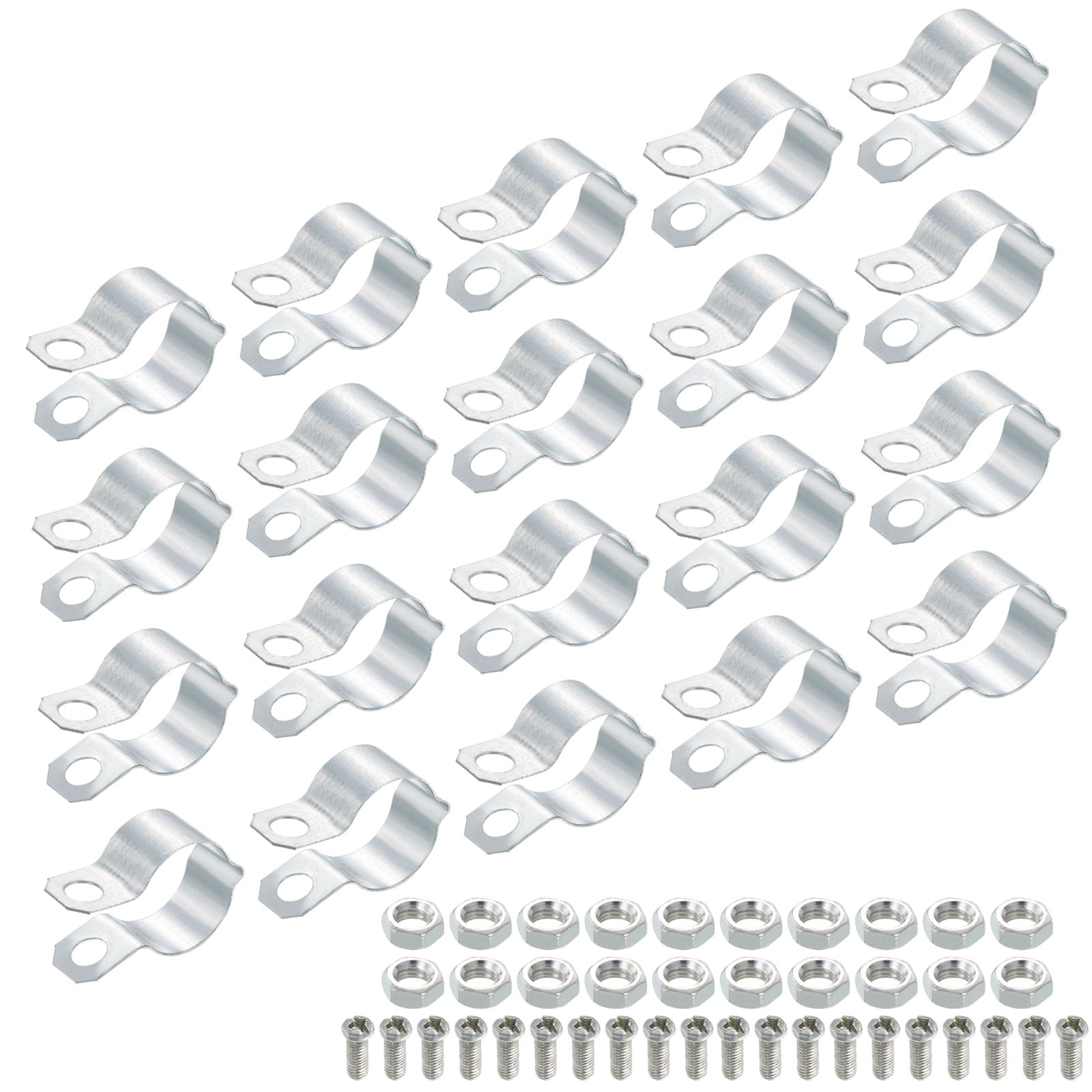 Uxcell 20Pack Pipe Clamps Rigid Bracket Pipe Strap Clamp Pipe Support ...