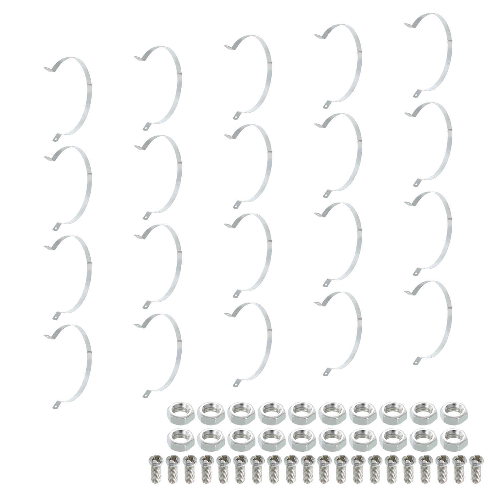 Uxcell 20Pack Pipe Clamps Rigid Bracket Pipe Strap Clamp Pipe Support ...