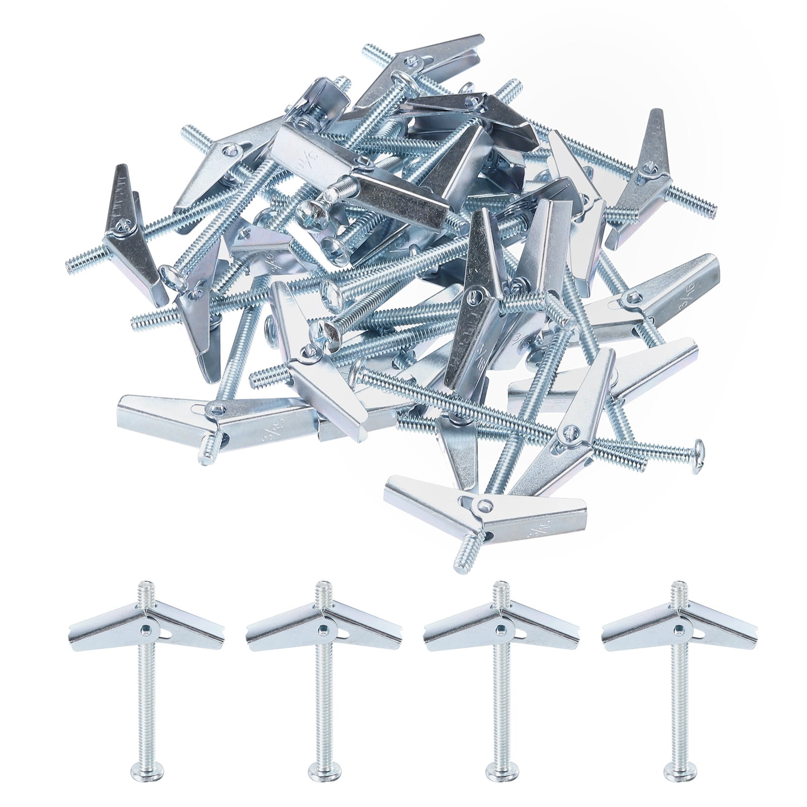 Uxcell 20Pack Spring Toggle Bolt Anchors, 3/16"x3" Butterfly Anchors ...