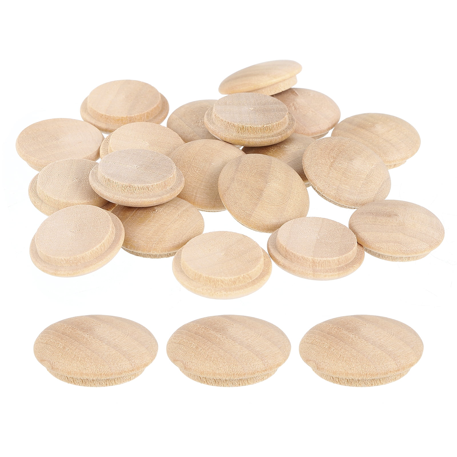 Uxcell 20Pack Wood Button Plugs, 20mm/0.79" Hardwood Screw Hole Plug ...