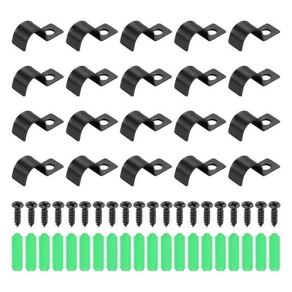 Uxcell 20Pcs 12mm(1/2") One Hole Pipe Strap, Rigid U Brackets Conduit ...