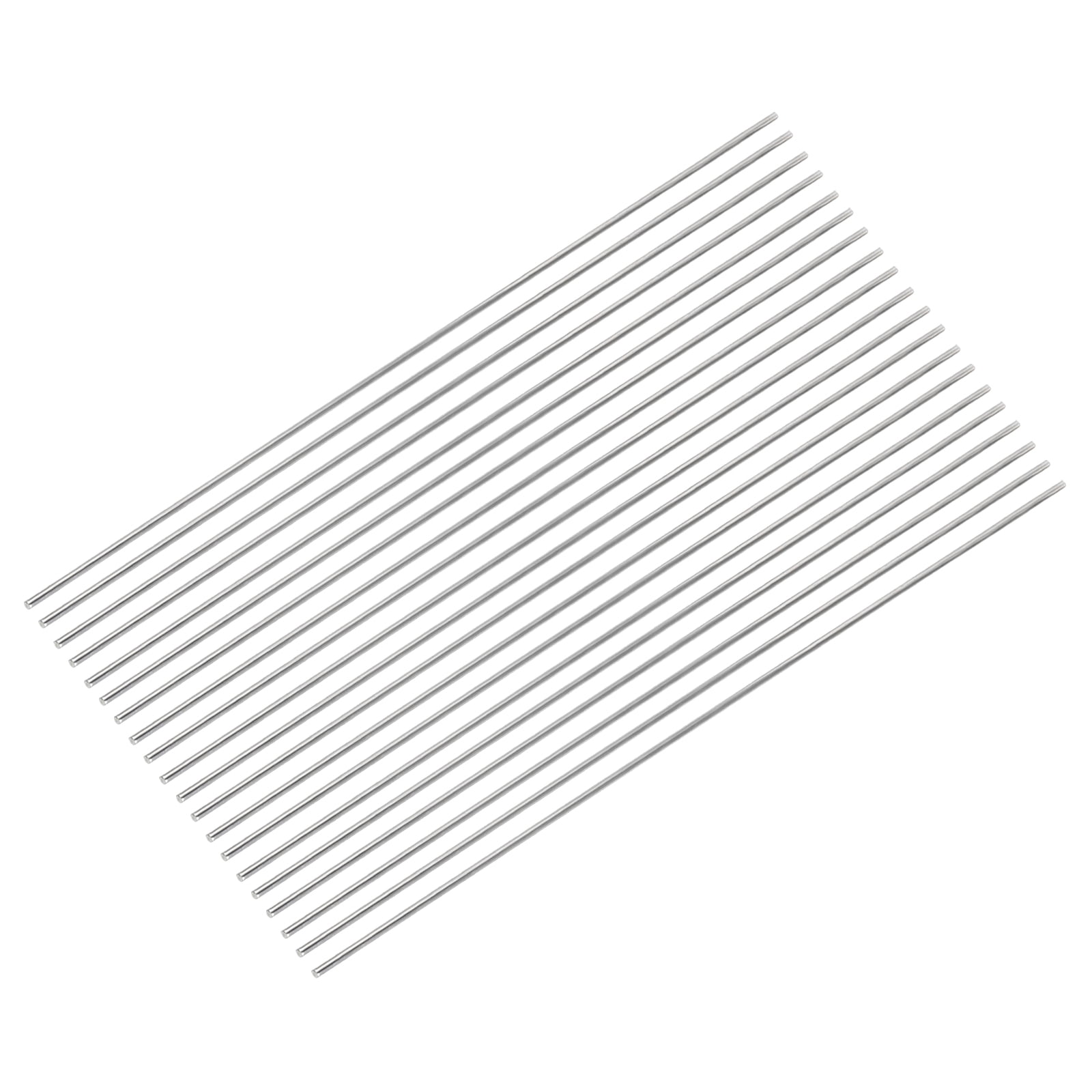 Uxcell 20Pcs 1mm x 400mm 304 Stainless Steel Rods, Round Metal Solid ...