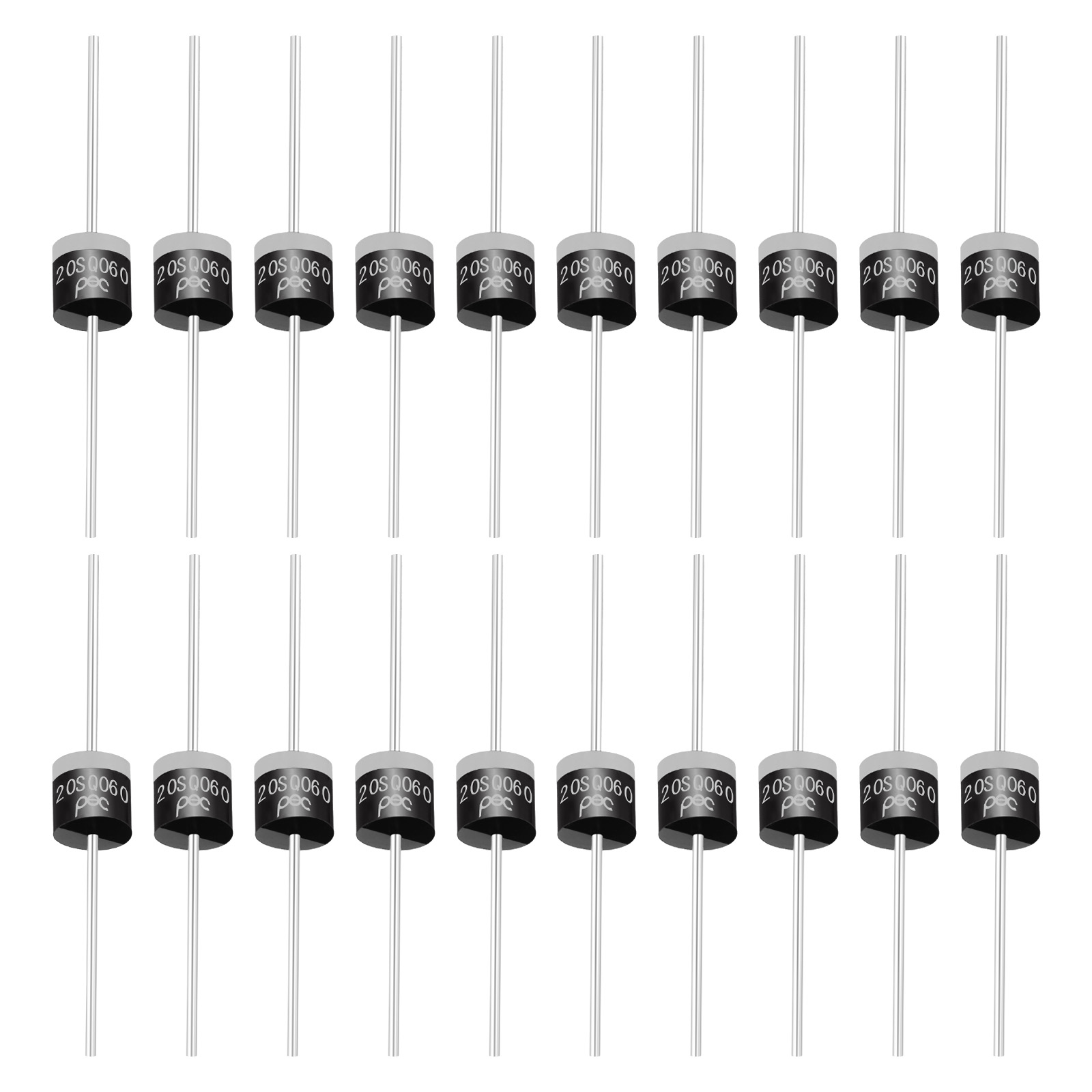 Uxcell 20Pcs 20SQ060 Schottky Rectifiers Diode, 20A 60V R-6 High ...
