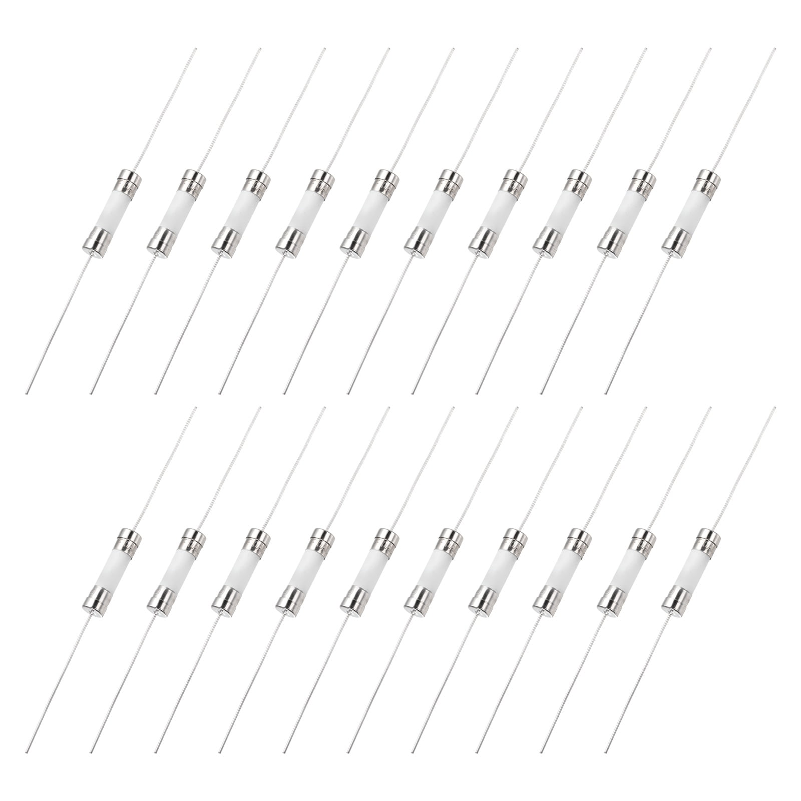 Uxcell 20Pcs 250V 10A Fast Blow Fuse, 5 x 20mm Mini Axial Ceramic Fuses ...