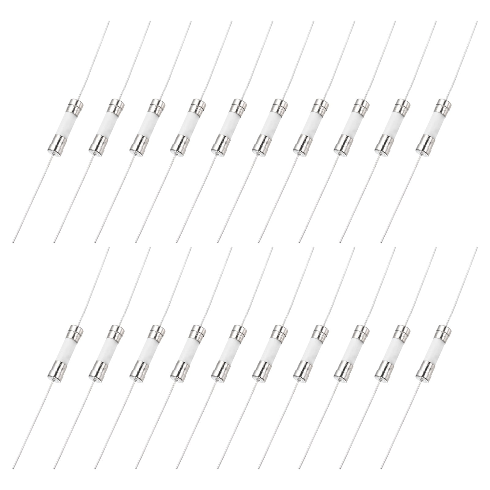 Uxcell 20Pcs 250V 12A Fast Blow Fuse, 5 x 20mm Mini Axial Ceramic Fuses ...