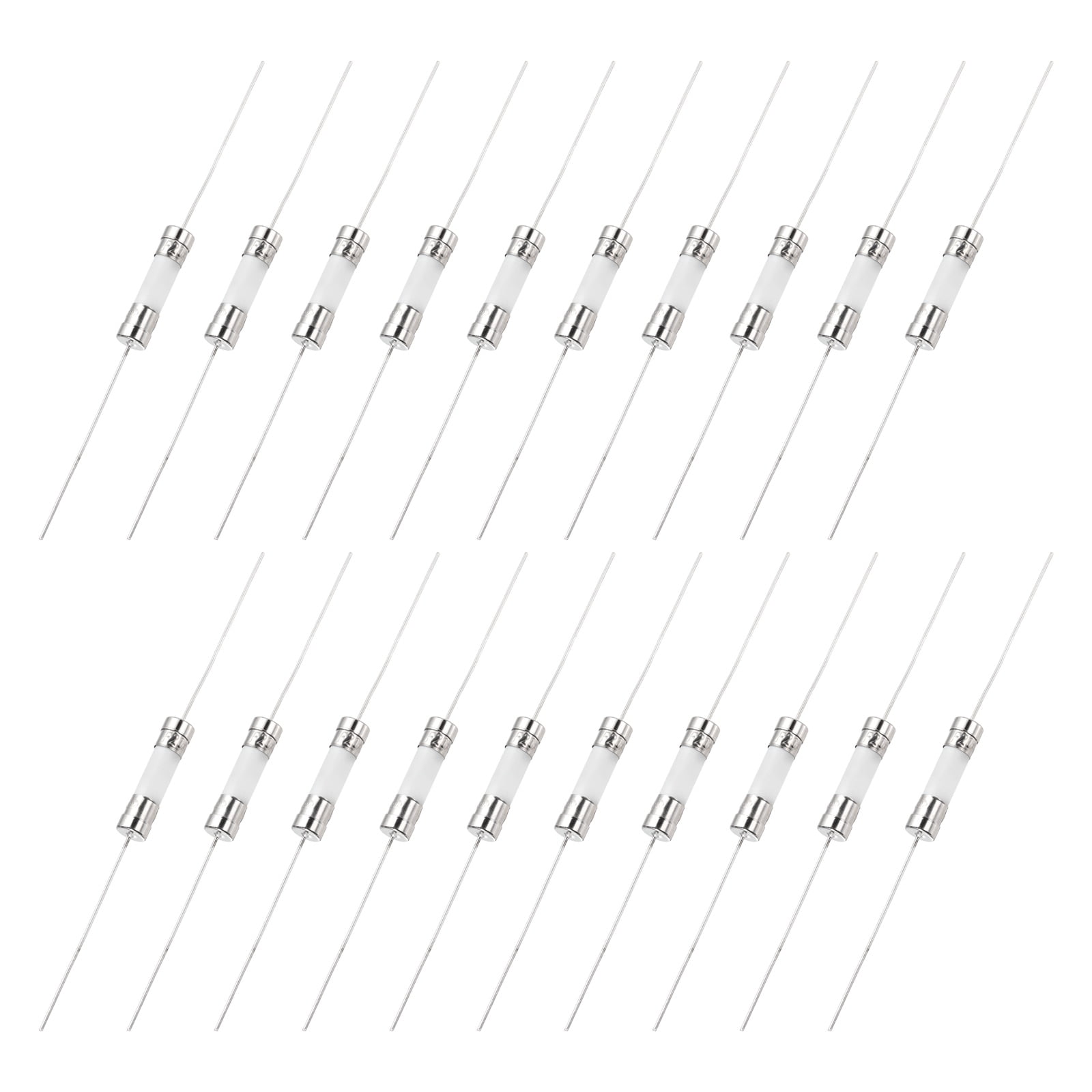 Uxcell 20Pcs 250V 20A Fast Blow Fuse, 5 x 20mm Mini Axial Ceramic Fuses ...