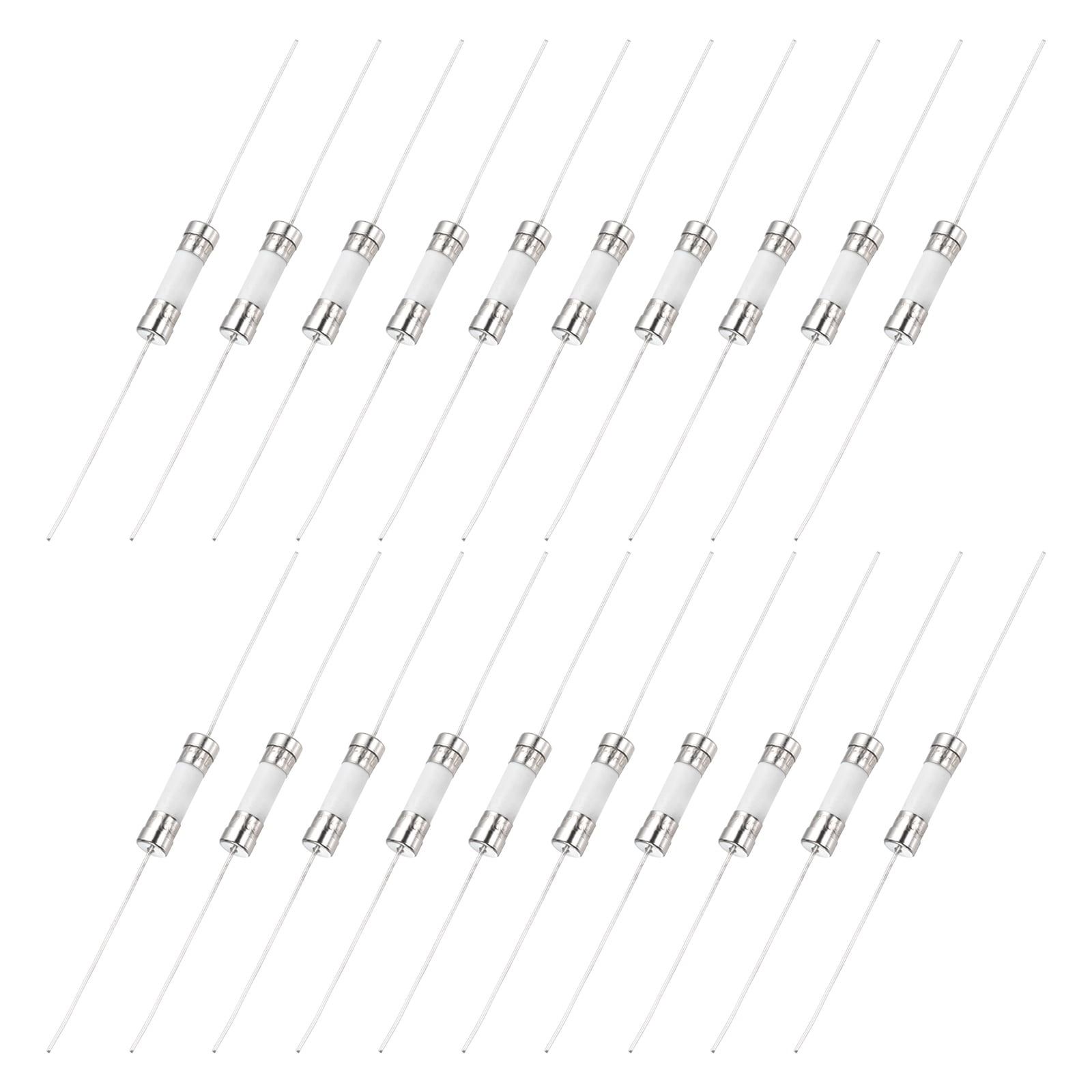 Uxcell 20Pcs 250V 8A Fast Blow Fuse, 5 x 20mm Mini Axial Ceramic Fuses ...