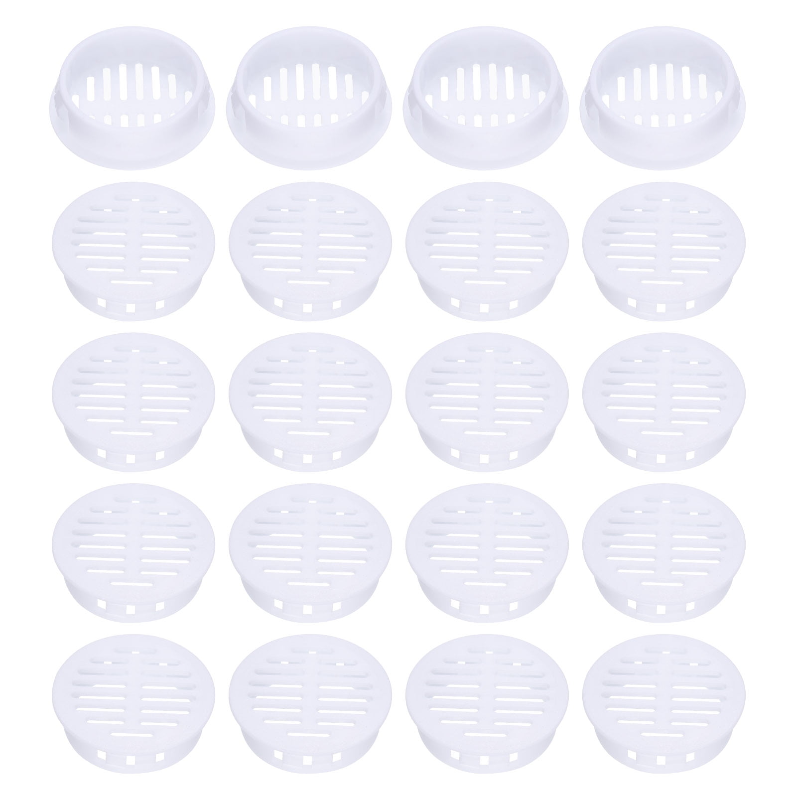 Uxcell 20Pcs 35mm/1.4in Air Vents Circular Soffit Vents, White Soffit ...