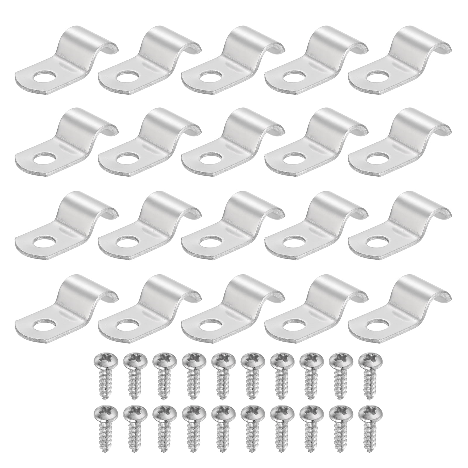 Uxcell 20Pcs 5/16" Pipe Strap, 1 Hole Pipe Clamp 304 Stainless Steel ...
