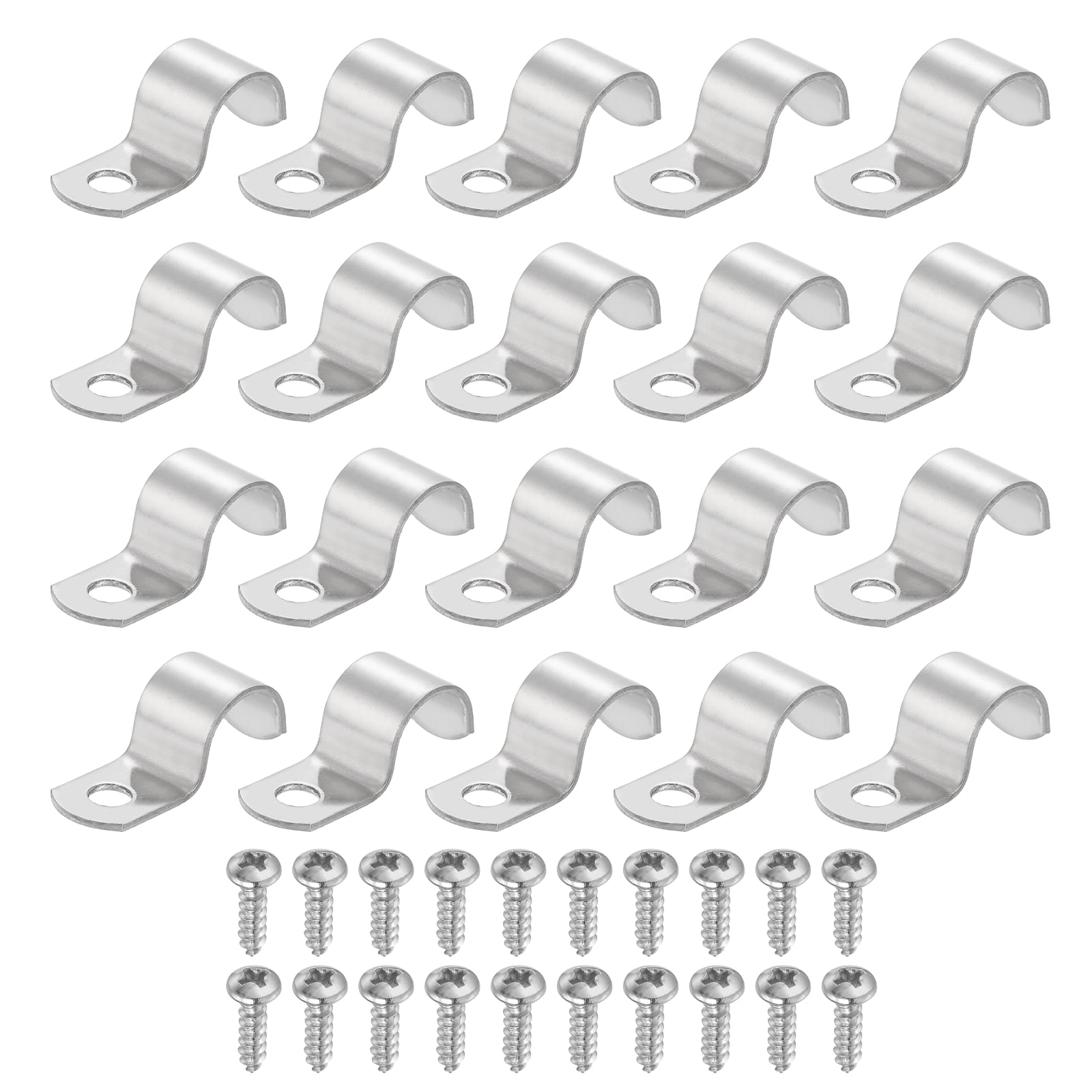 Uxcell 20Pcs 9/16" Pipe Strap, 1 Hole Pipe Clamp 304 Stainless Steel ...