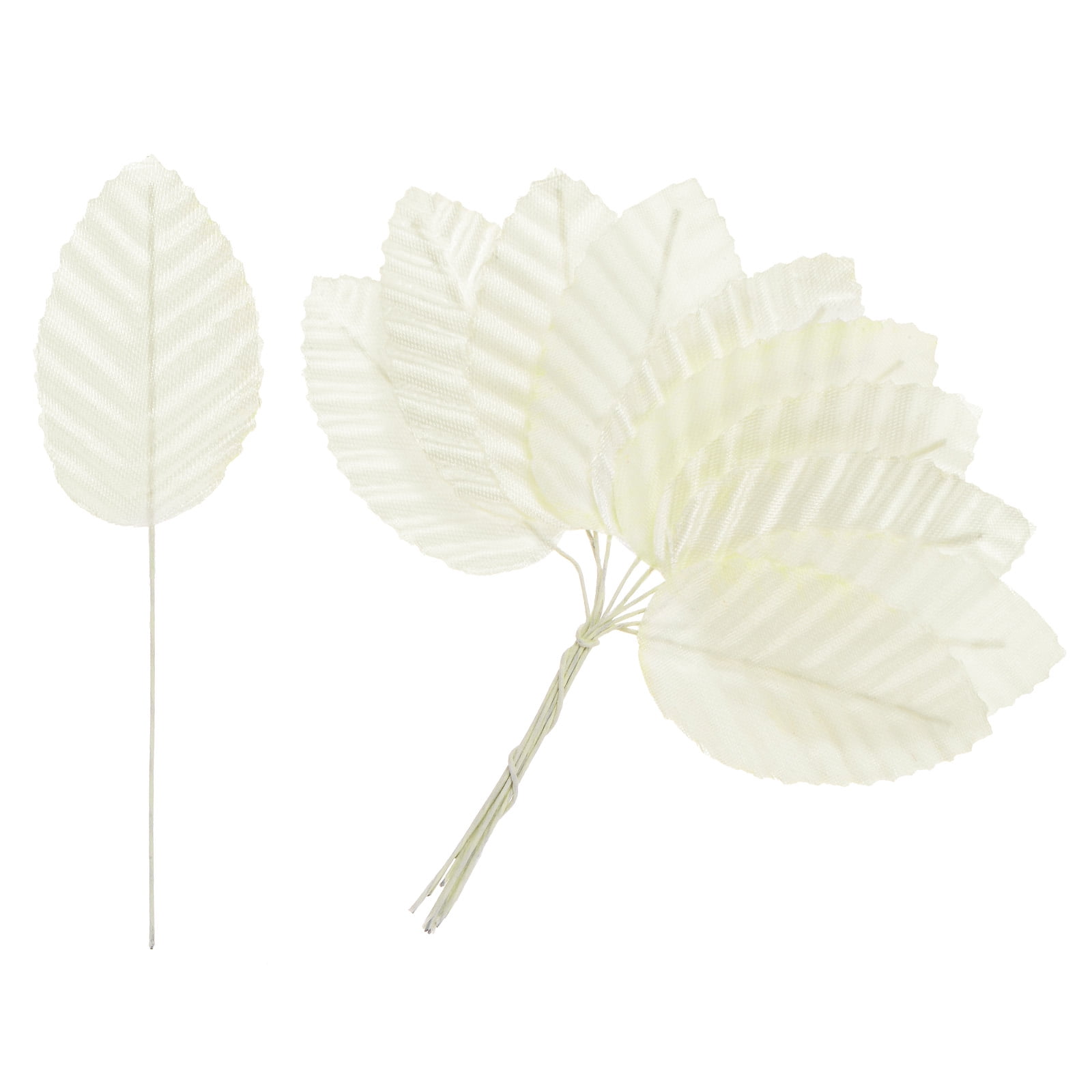 Uxcell 20Pcs Artificial Silk Leaf, Faux Wire Single Leaves, Fake Flower ...