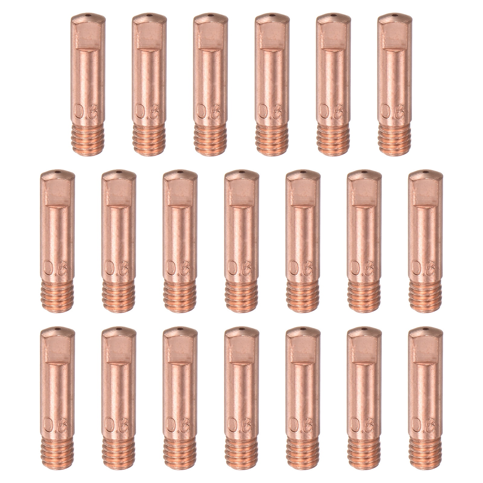 Uxcell 20Pcs Contact Tips .030" (0.8mm) Bore Diameter M6 MIG Welder Tips Copper Consumable for ...