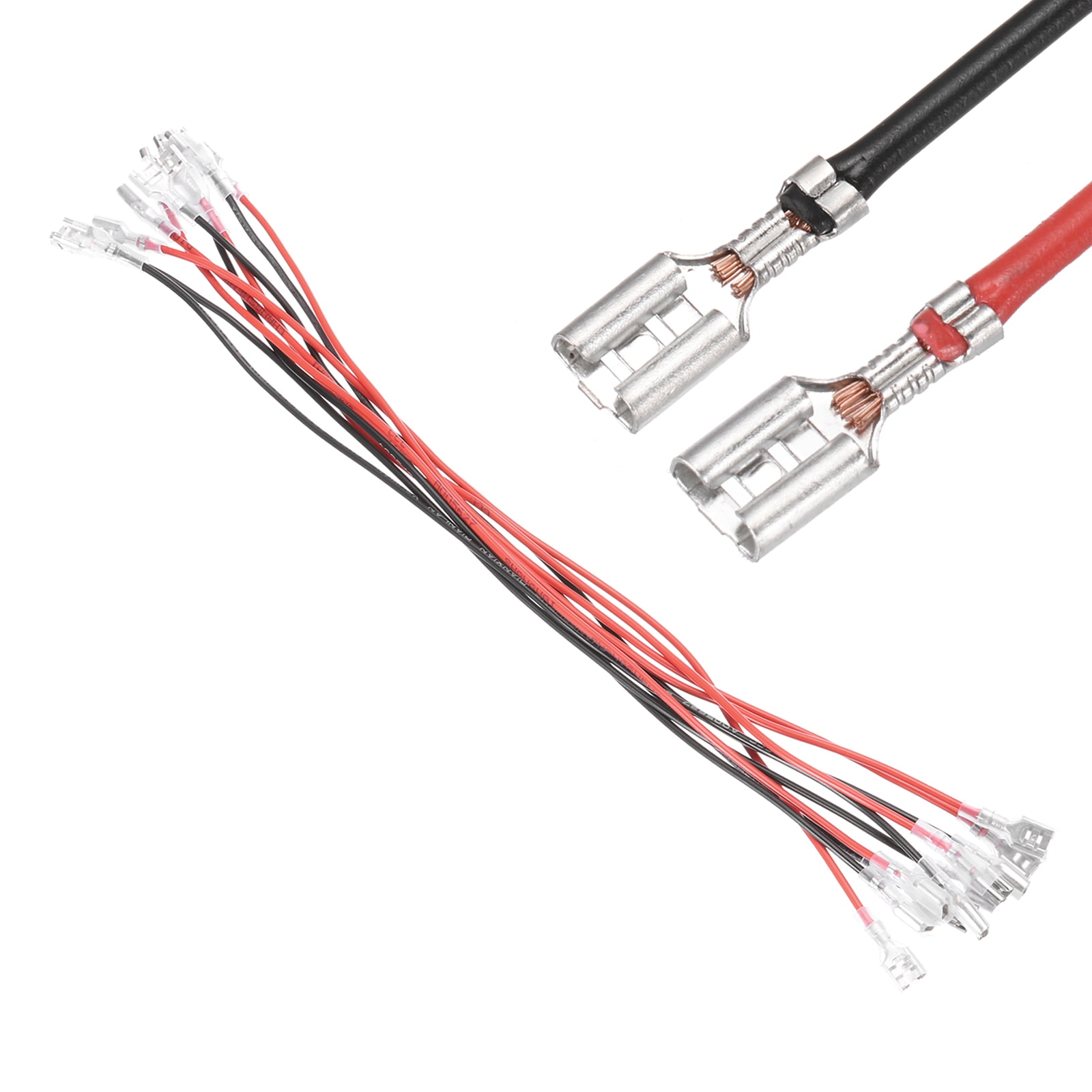 Uxcell 20Pcs Female Spade Crimp Terminal with Insulating Sleeve, 4.8mm ...