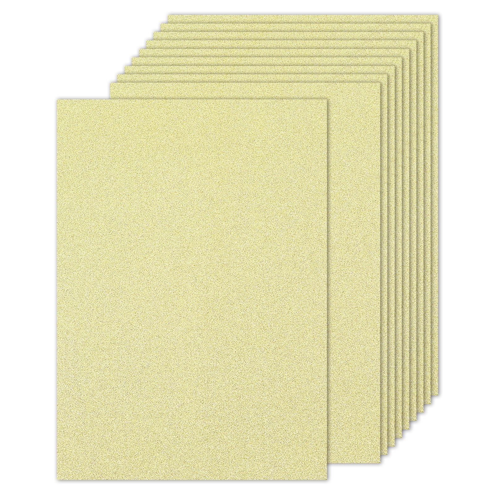 Uxcell 20Pcs Glitter Cardstock Paper, 250gsm Sparkly Paper Light Gold ...