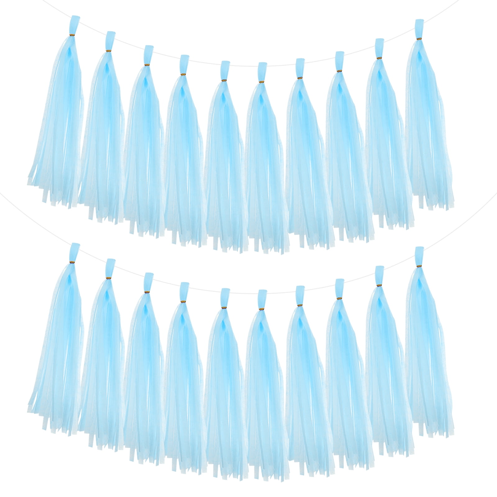 Uxcell 20Pcs Light Blue Tassel Garland 14.6 x 9.4 Inch Tissue Paper ...
