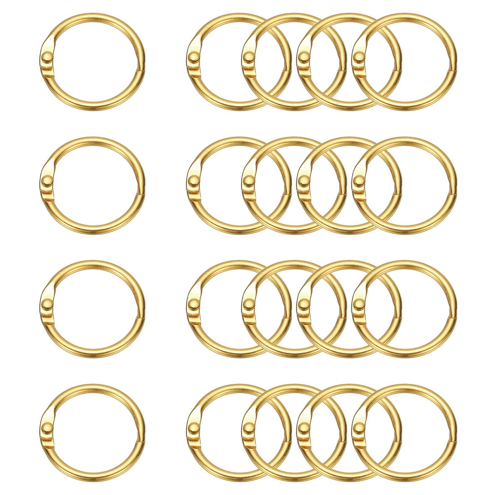 Uxcell 20Pcs Loose Leaf Binder Rings, 0.9 Inch Metal Open Card Rings ...