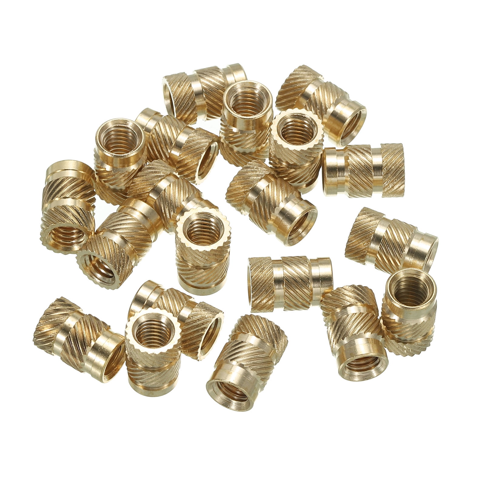 Uxcell 20Pcs M6 Threaded Inserts Metric Knurled Nuts Brass Heat-Set ...