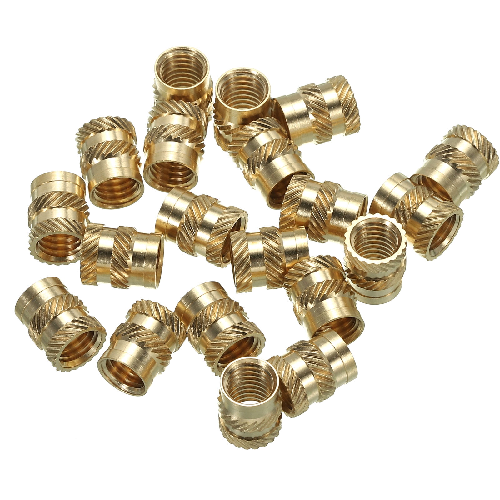 Uxcell 20Pcs M8 Threaded Inserts Metric Knurled Nuts Brass Heat-Set ... Uxcell 20Pcs M8 Threaded Inserts Metric Knurled Nuts Brass Heat-Set ...
