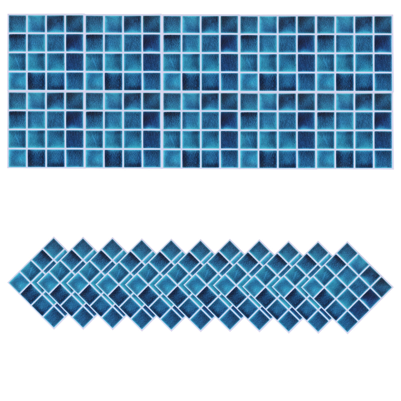 Uxcell 20Pcs Mosaic Tile Stickers, 10 x 10cm Square Wallpaper Self ...