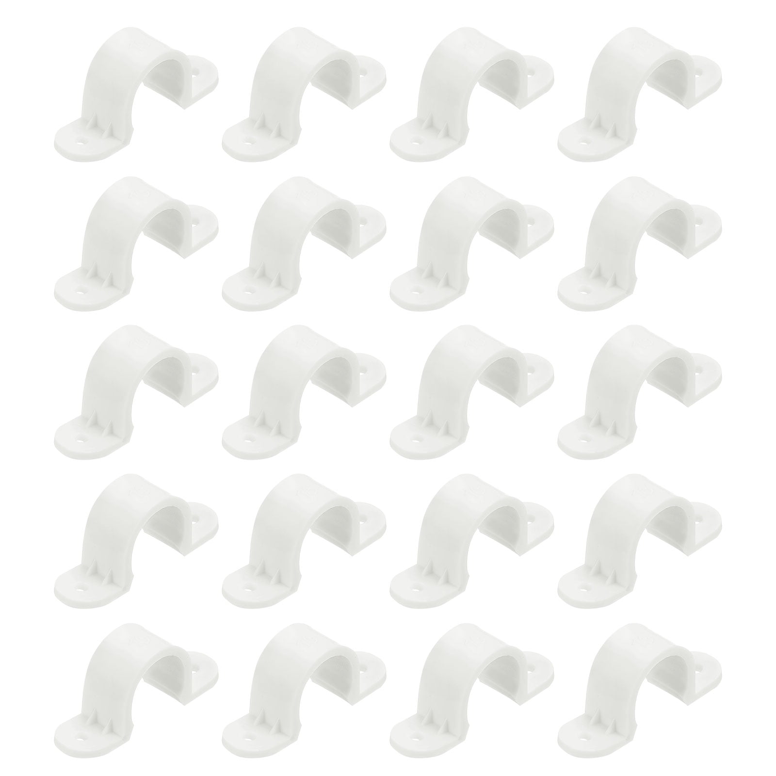 Uxcell 20Pcs PVC Pipe Straps, 16mm Plastic Conduit Strap, Two Hole PVC ...
