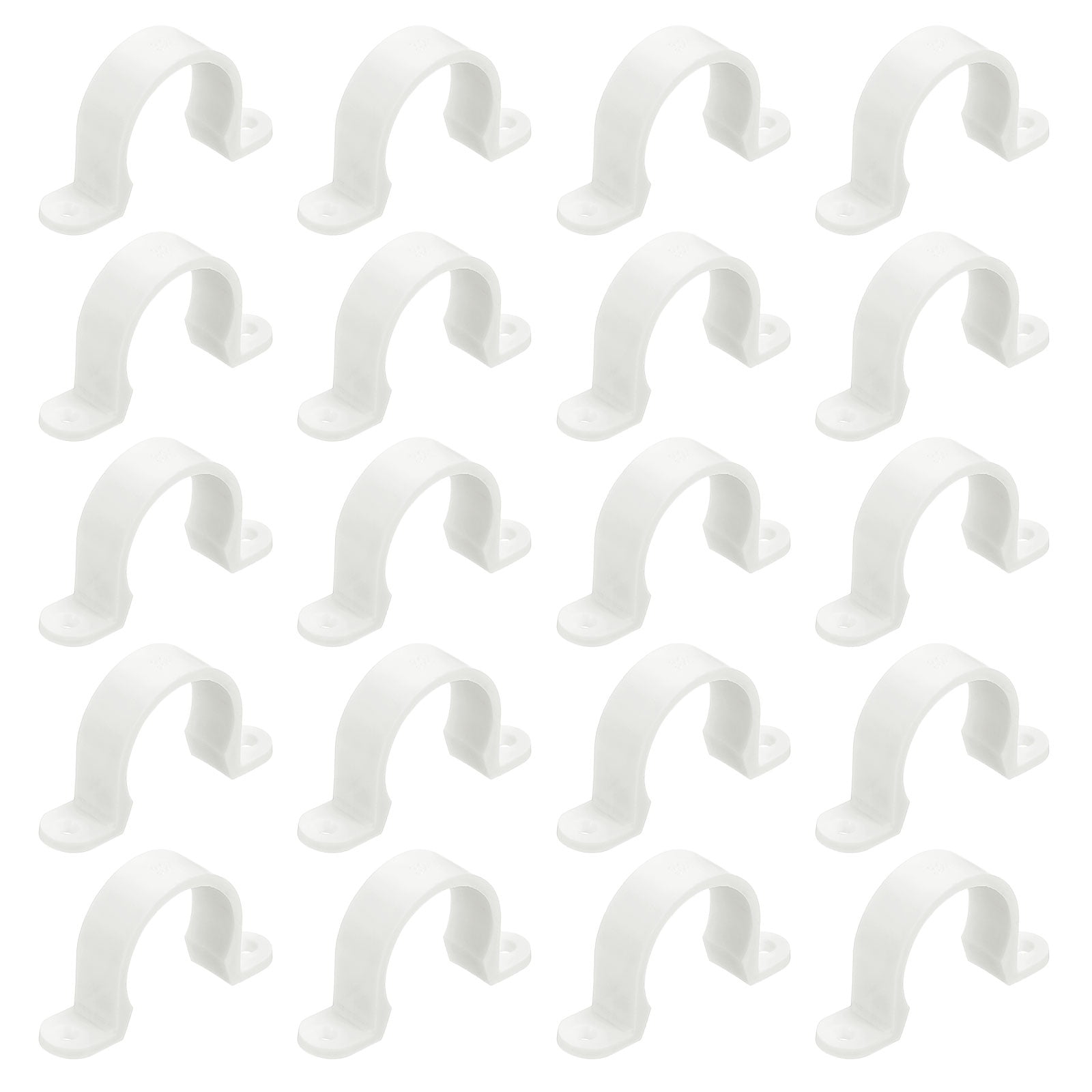 Uxcell 20Pcs Pipe Straps, 32mm Plastic Conduit Strap, Two Hole Pipe ...