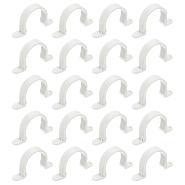 Uxcell 20Pcs Pipe Straps, 50mm Plastic Conduit Strap, Two Hole Pipe ...